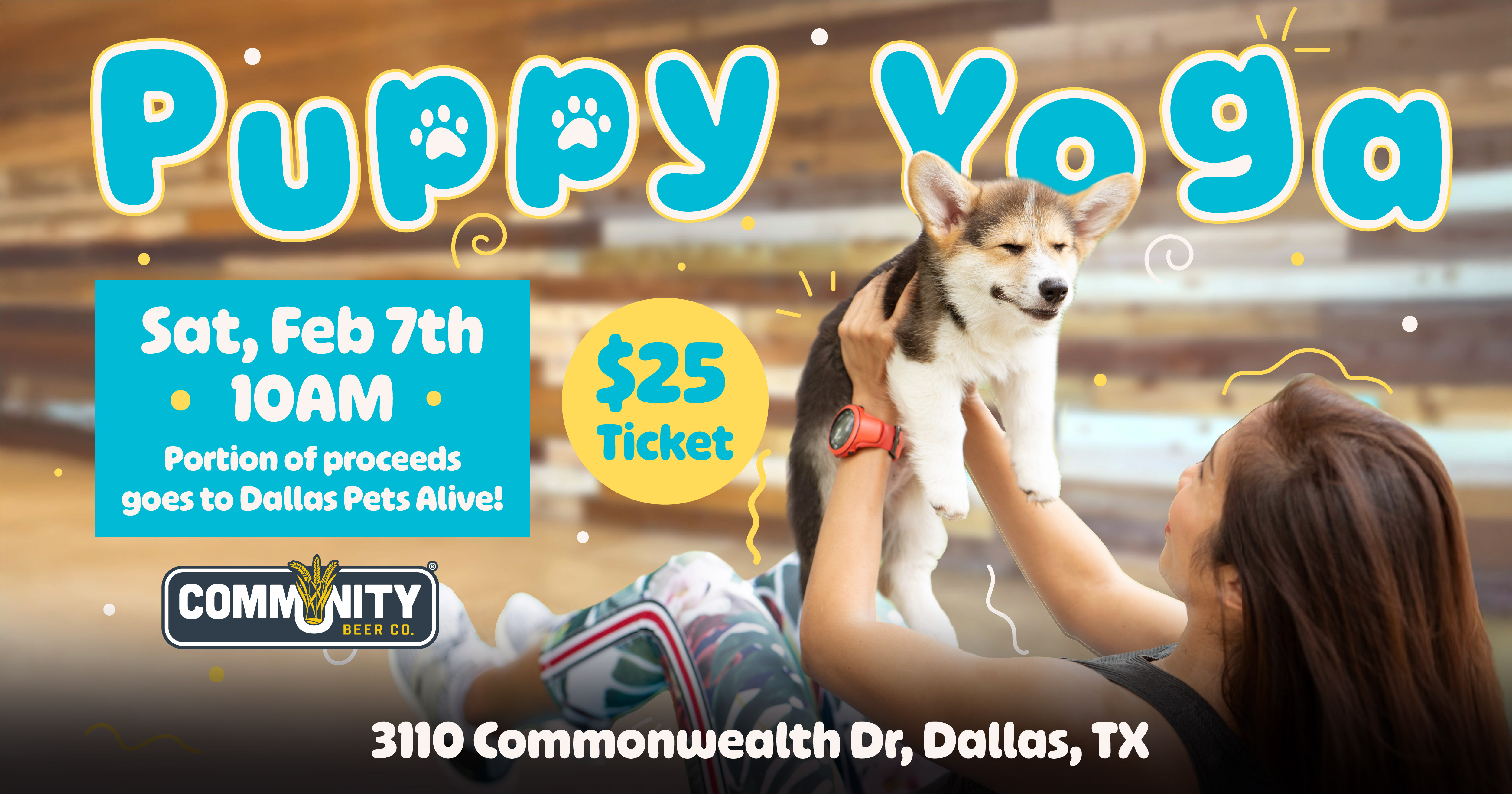 Puppy Yoga | Community Beer Company | Promotional Events | Dallas ...